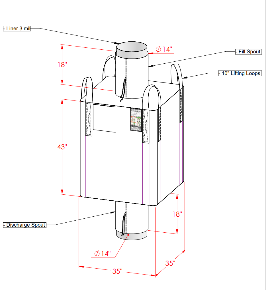 35" x 35" x 43" (H) SUPER SACK® Container