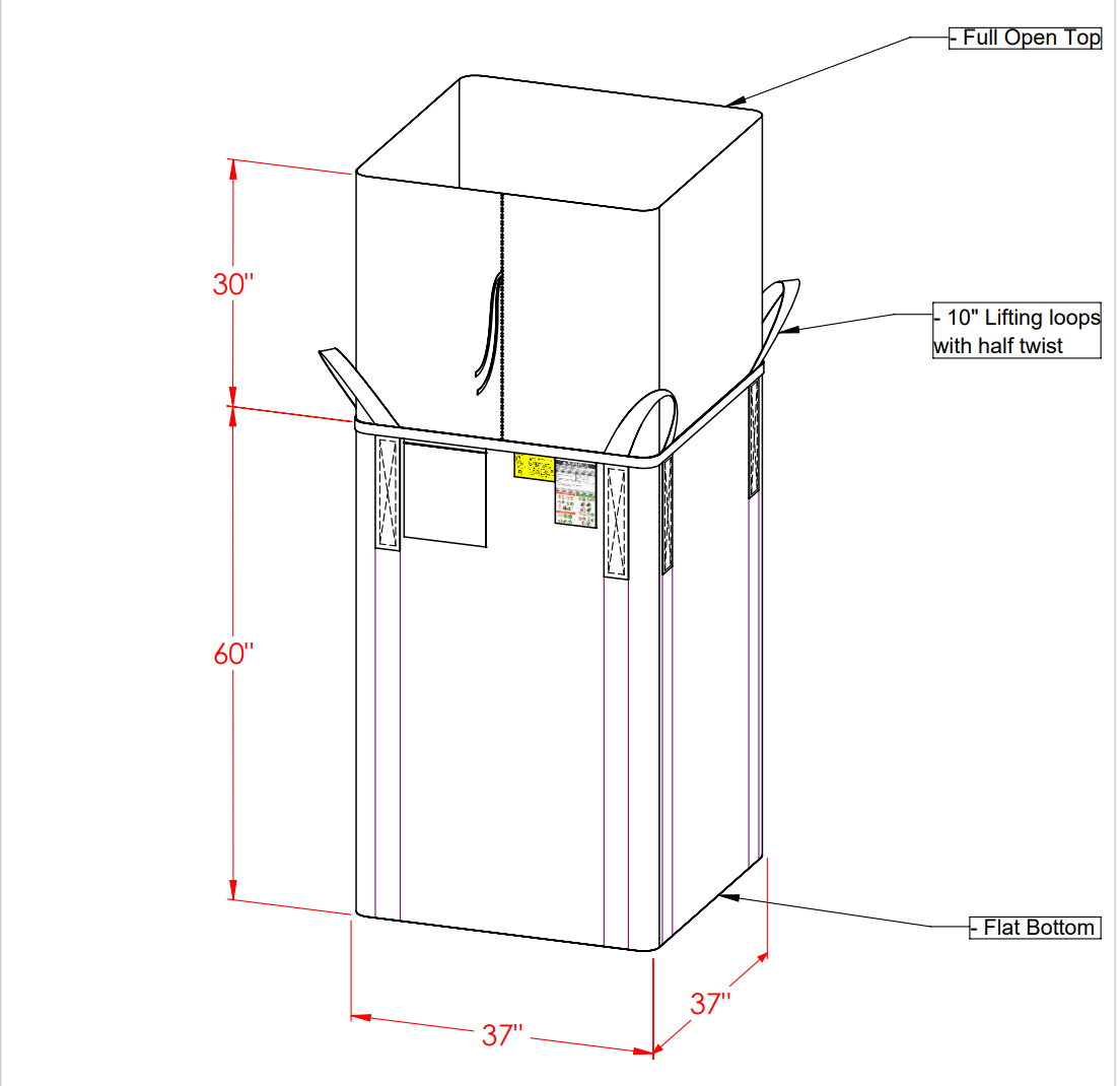 37" x 37" x 60" (H) - Super Sack® Container - FIBC Bags