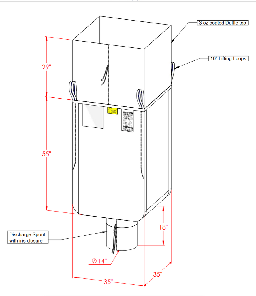 35" x 35" x 55" (H) Super Sack® Container