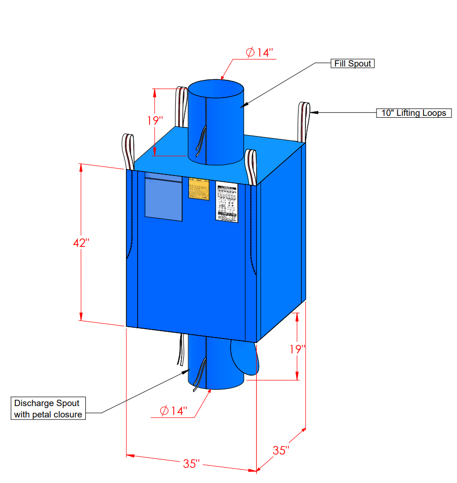CROHMIQ® Blue SUPER SACK® Container | Type D, Anti-Static Bulk Bag