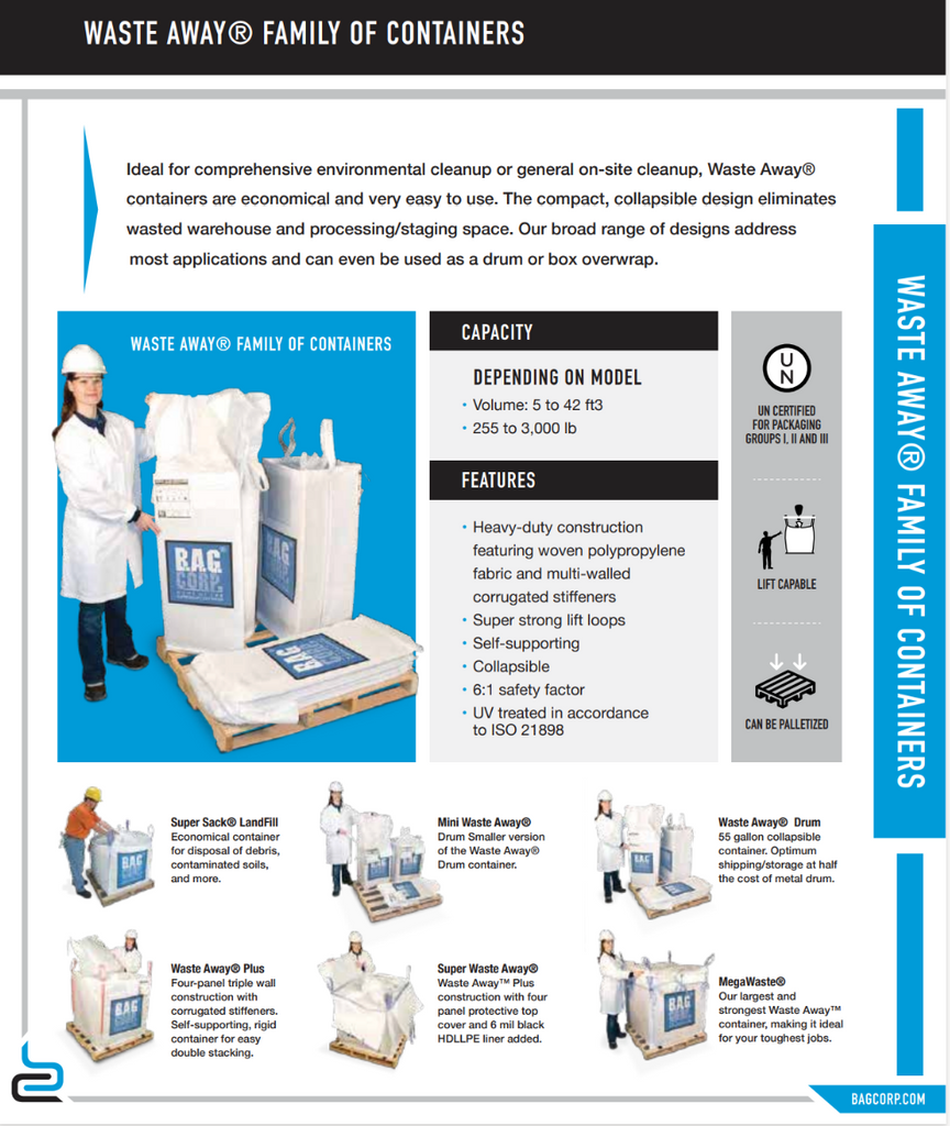 Mega Waste Away® FIBC Container | 41" x 41" x 43"